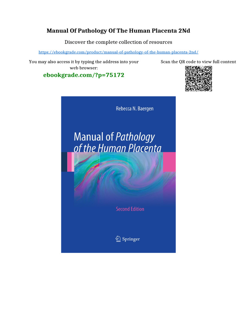 Manual of Pathology of The Human Placenta 2nd Digital Version 2025 ...