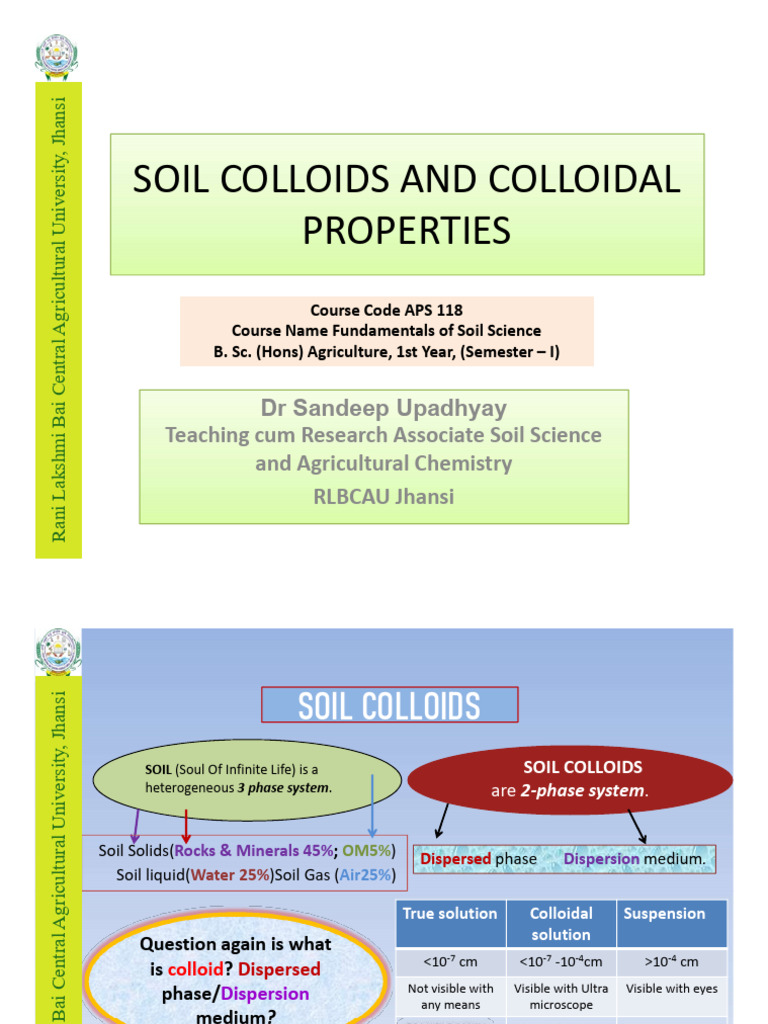 1 colloids | PDF | Colloid | Soil
