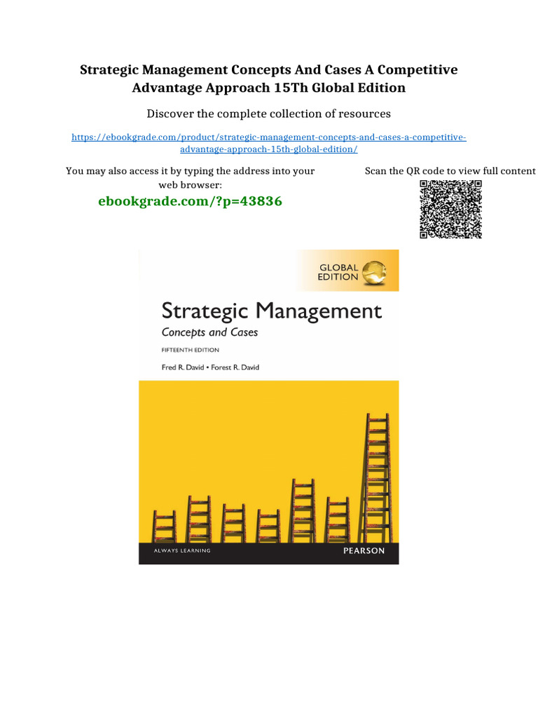 Strategic Management Concepts and Cases A Competitive Advantage ...