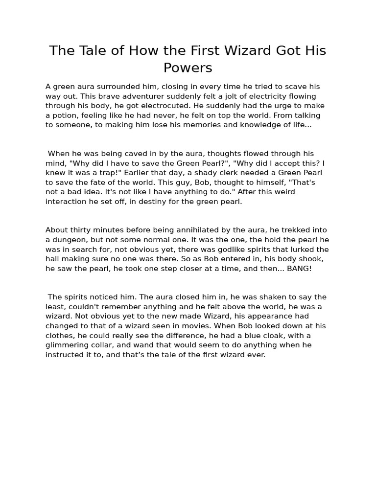 The Tale of How the First Wizard Got His Powers | PDF
