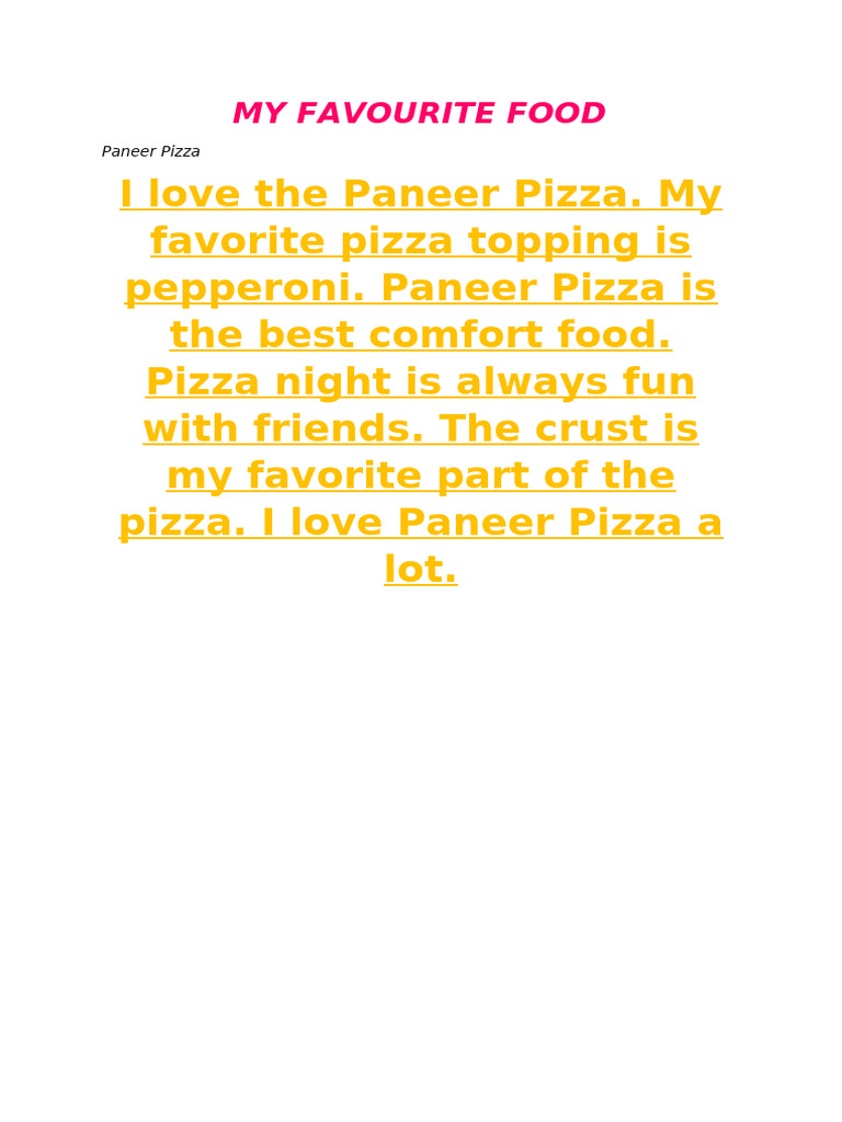 My Favourite Food | PDF