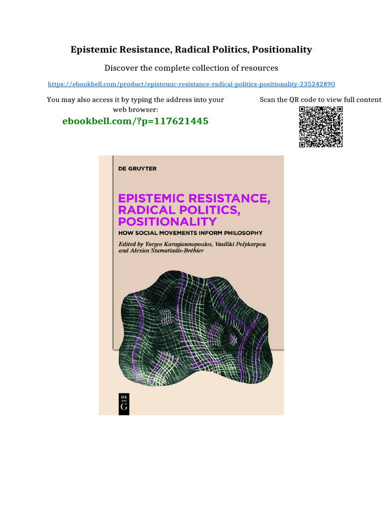 Epistemic Resistance, Radical Politics, Positionality Ready To Read ...
