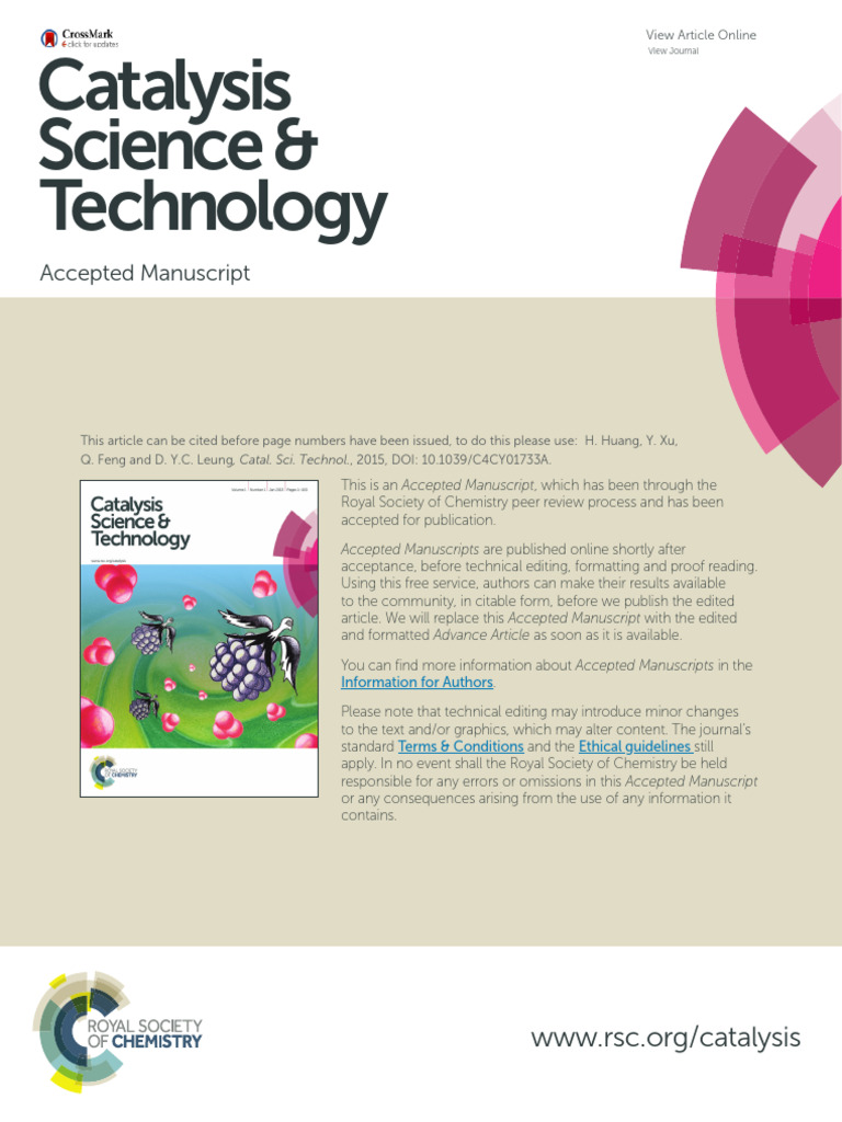 Catalysis Science & Technology: Accepted Manuscript | PDF | Catalysis ...
