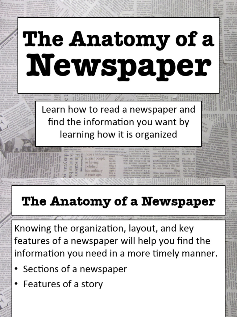 Anatomy of A Newspaperpdf | PDF
