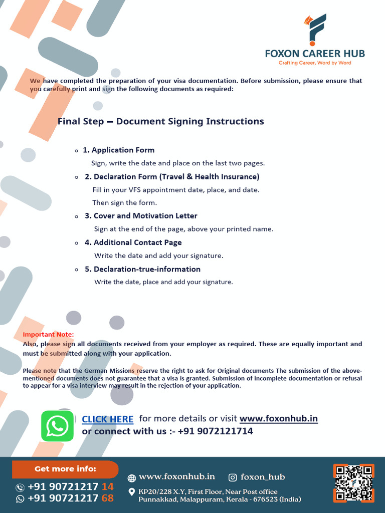 VFS - Document Signing Instructions (1) | PDF