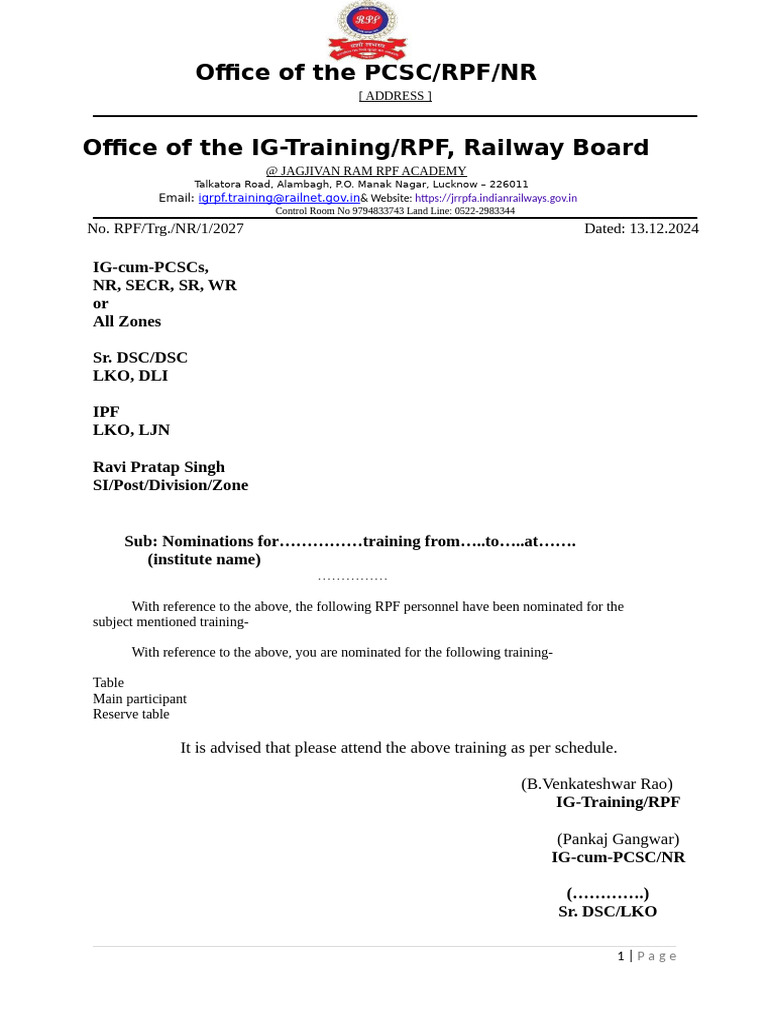 Dispatch Letter Format | PDF
