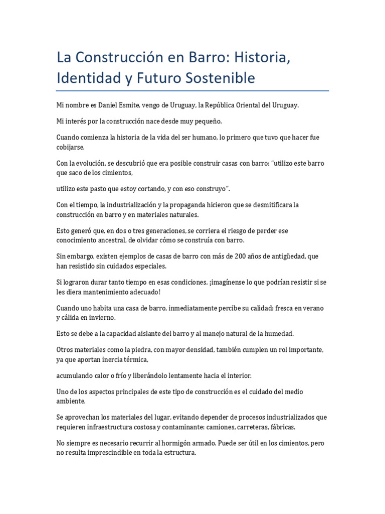 Construccion en Barro Daniel Esmite | PDF