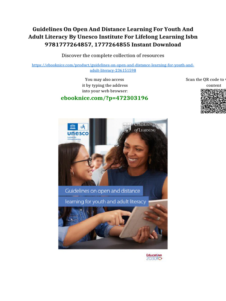 Guidelines on Open and Distance Learning for Youth and Adult Literacy ...