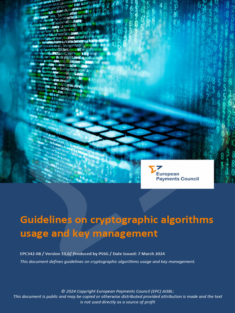 EPC342-08 v13.0 Guidelines on Cryptographic Algorithms Usage and Key ...