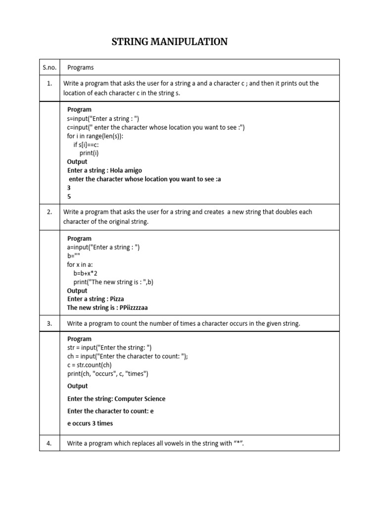 Practical File (1) | PDF | String (Computer Science) | Integer ...
