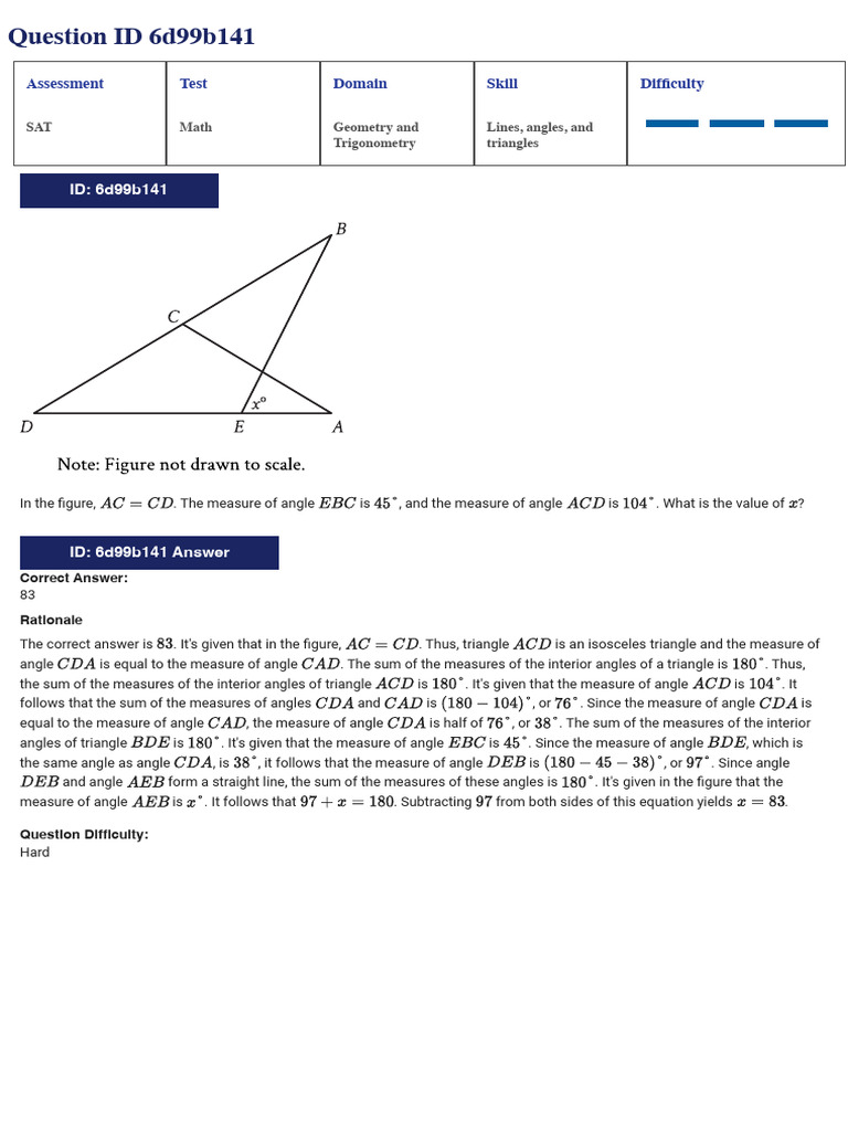 Sat Geometry and Hình First 30 Hard | PDF | Triangle | Angle