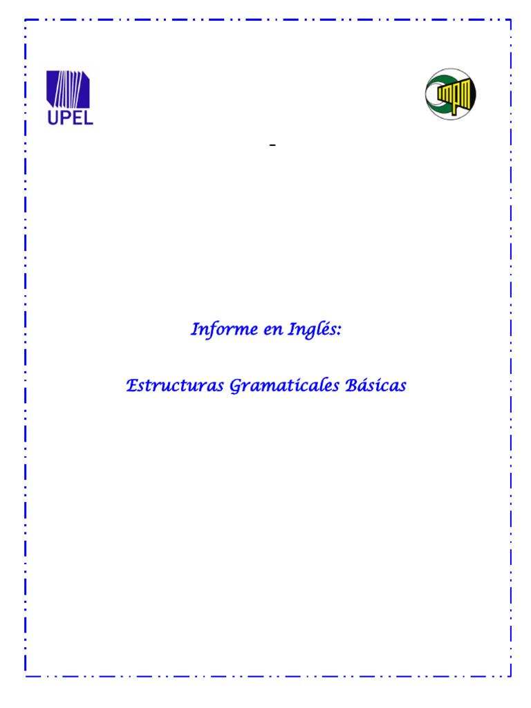 Informe de Inglés Estructuras Gramaticales Básicas Rosimar | PDF ...
