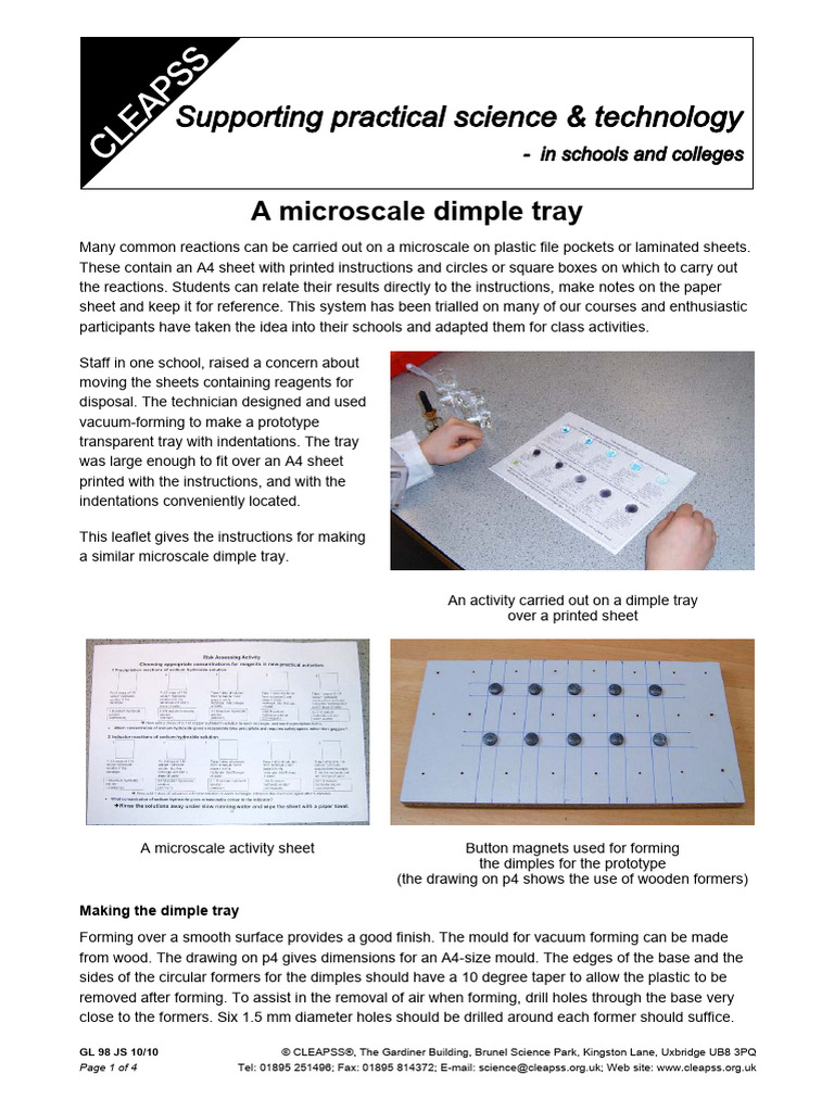 GL098 A Microscale Dimple Tray | PDF | Industrial Processes | Secondary ...