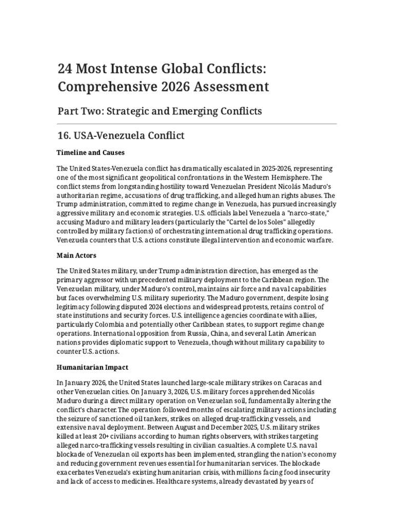 Global Conflicts Comprehensive Report 2026 | PDF | Iran | Armenia