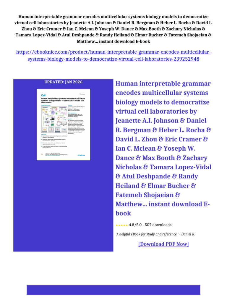 Human interpretable grammar encodes multicellular systems biology ...