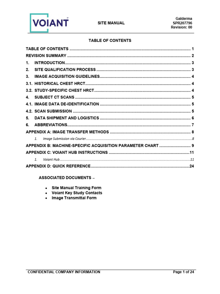 Galderma SPR207796 Site Manual Rev 00 | PDF | Medical Imaging | Image ...