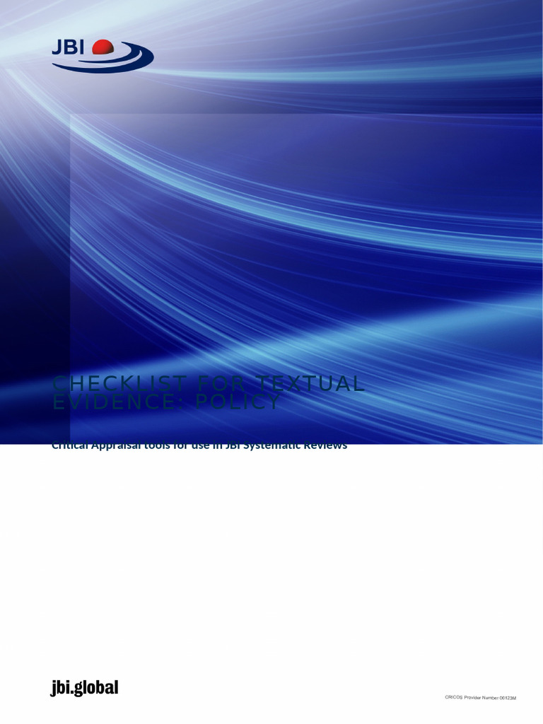 3.checklist Textual Evidence Policy | PDF | Systematic Review ...