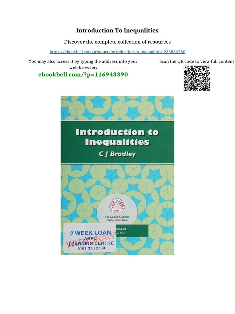 Introduction To Inequalities Kindle & PDF Formats | PDF | Creativity ...