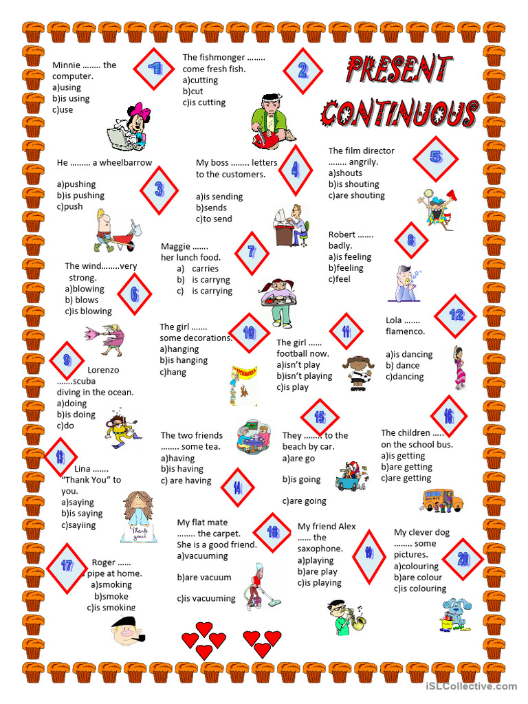 Multiple Choice - Present Continuous | PDF