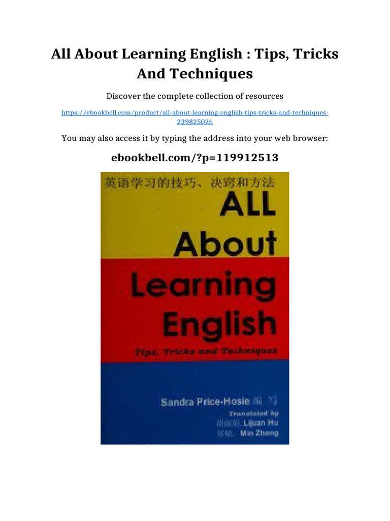 All about learning English : tips, tricks and techniques Full Access ...