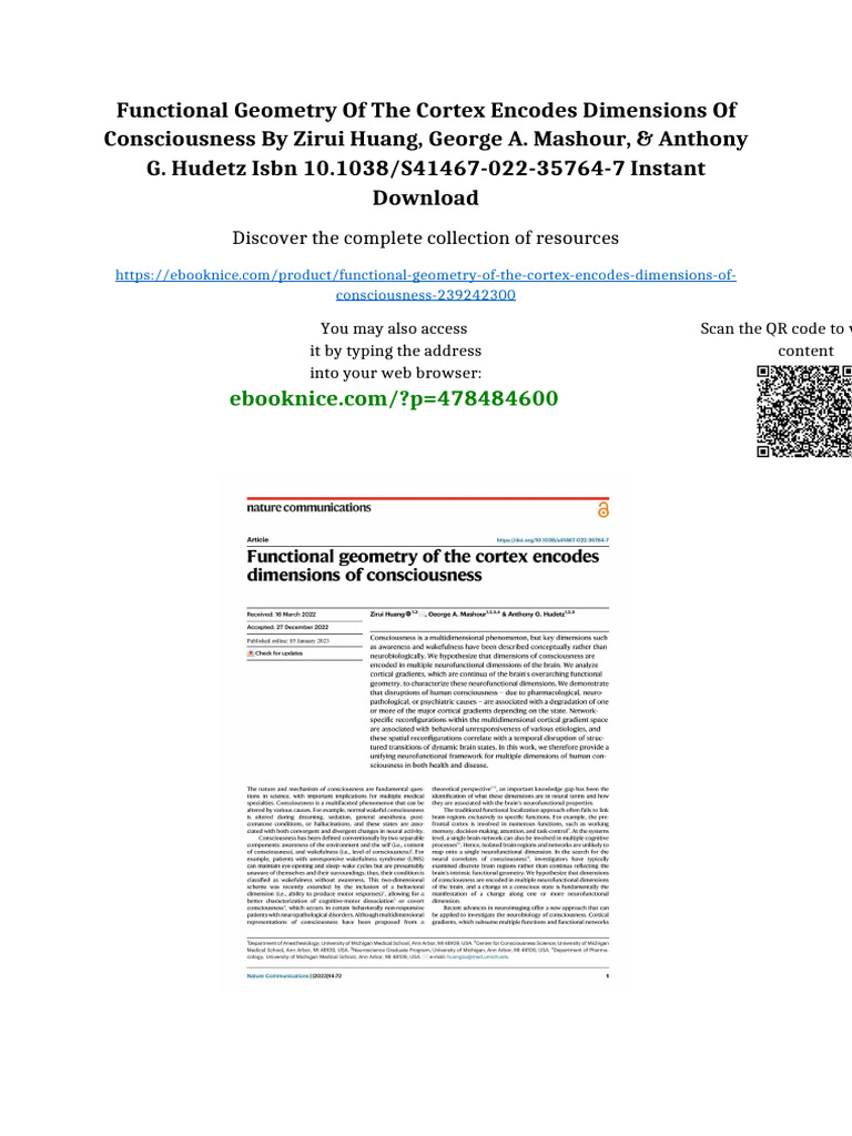Functional geometry of the cortex encodes dimensions of consciousness ...