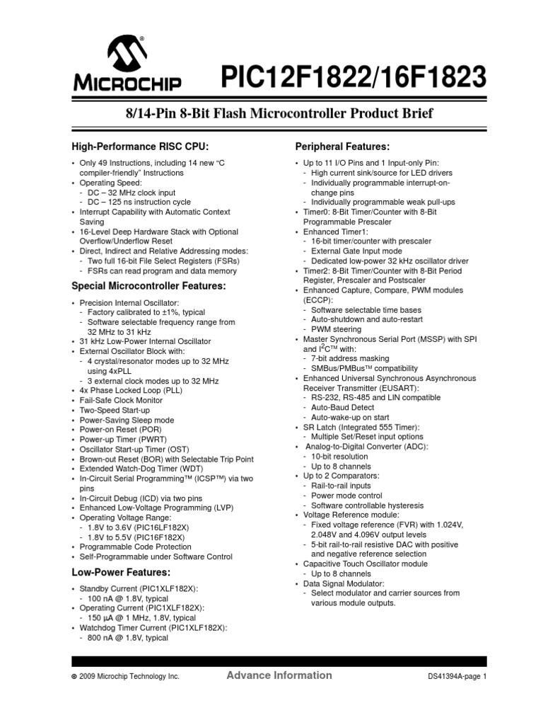 PIC16F1823 | PDF