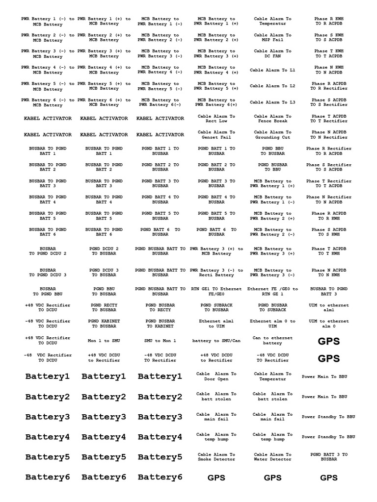 Label Batt 6 Bank | PDF | Electrical Components | Electrical Equipment