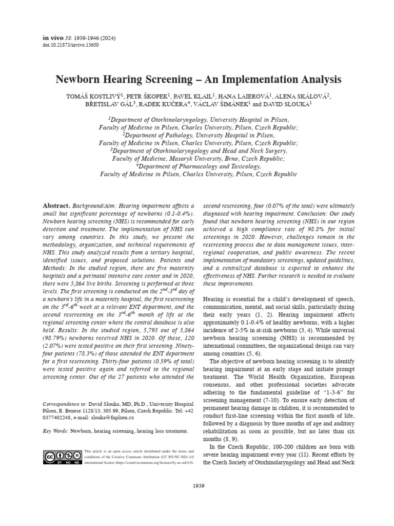 Newborn Hearing Screening | PDF | Hearing | Screening (Medicine)
