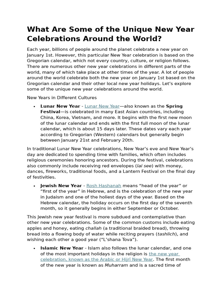 New Year Celebrations Text and Questions | PDF | Rosh Hashanah