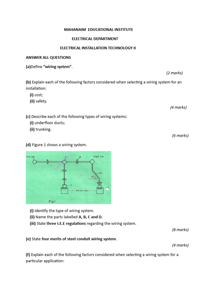 Electrical Installation Technology II | PDF
