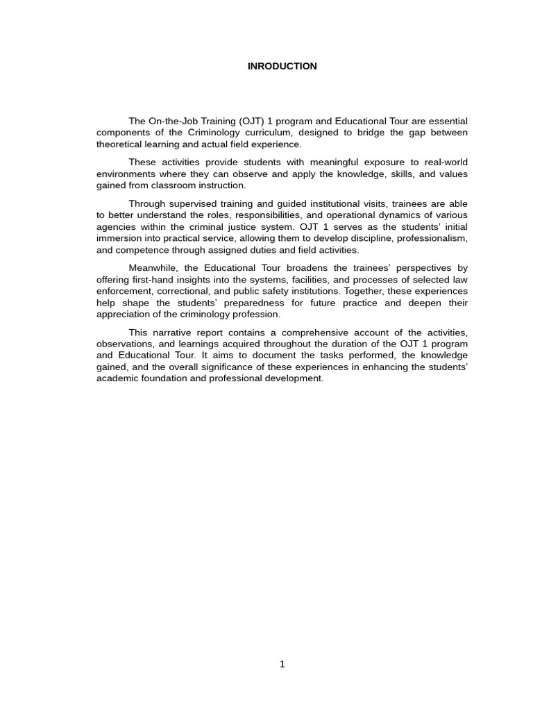 Ojt Narrative Anire | PDF | Traffic