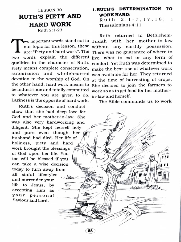 Children Sts Lesson 30_ Ruth's Piety and Hard Work | PDF