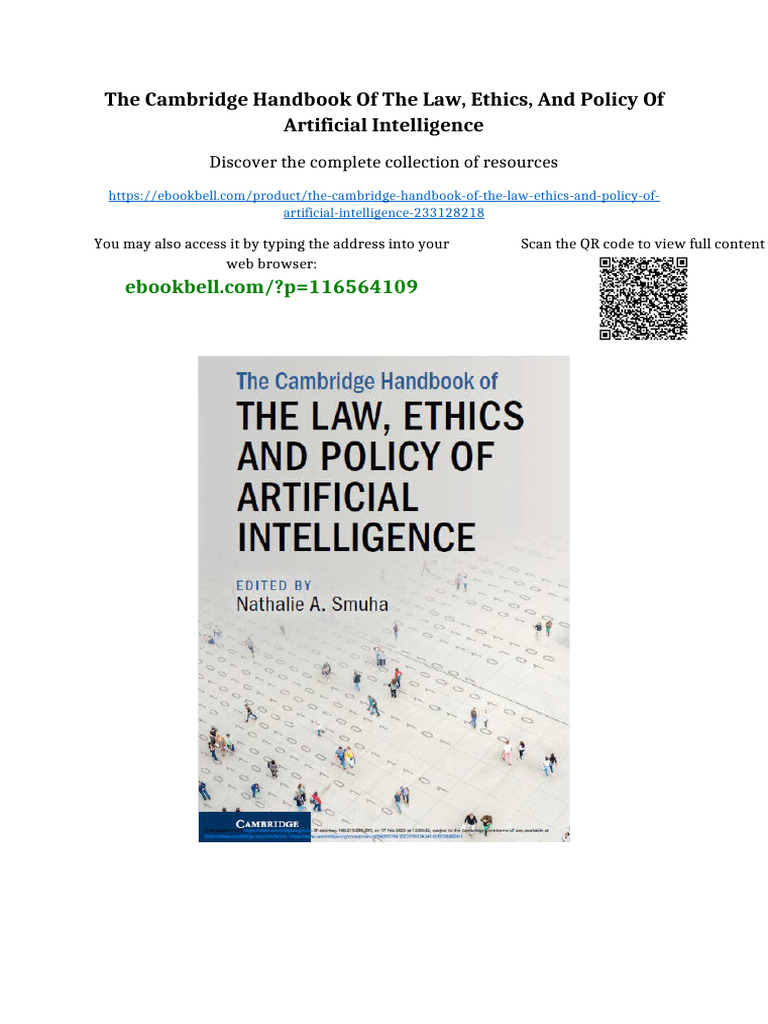 The Cambridge Handbook of The Law, Ethics, and Policy of Artificial ...