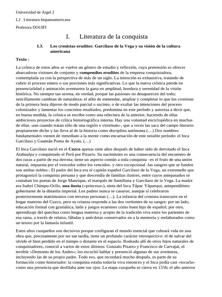 Garcilaso de La Vega | PDF | Imperio Inca