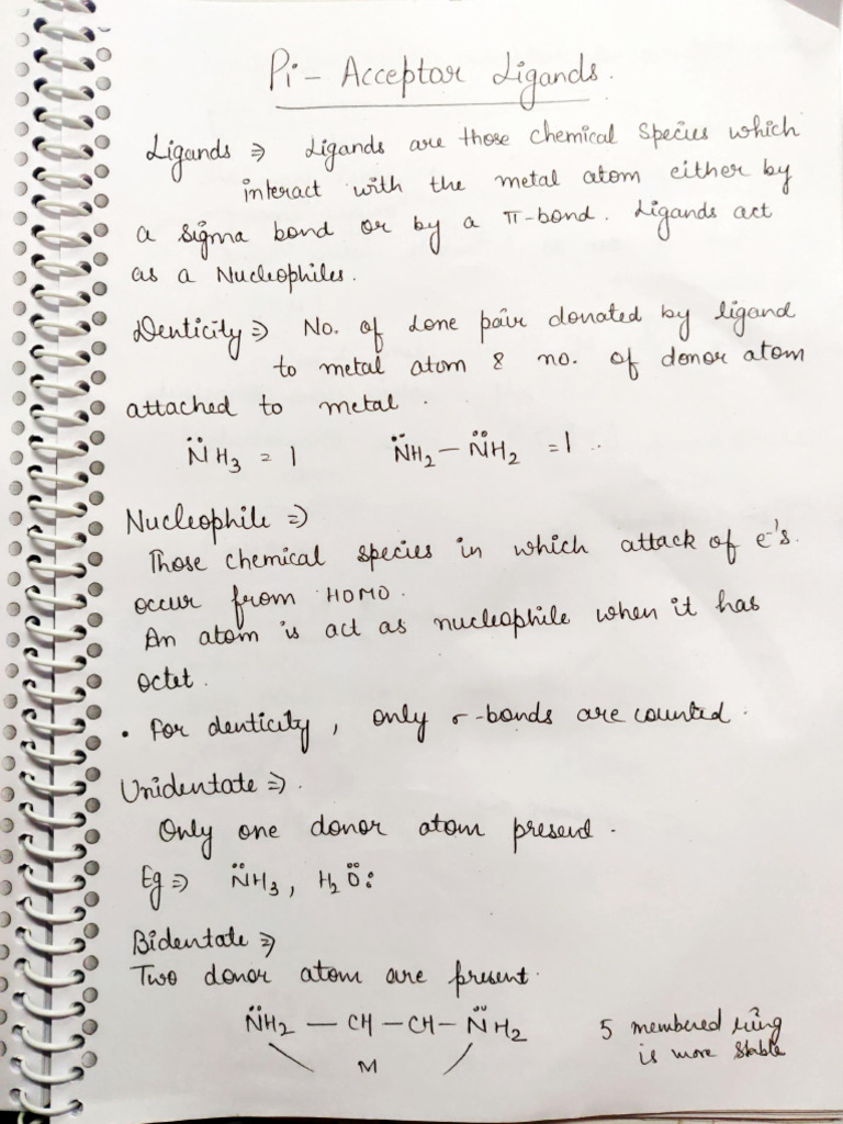Pi Acceptor Ligand Questions For Practice Questions | PDF