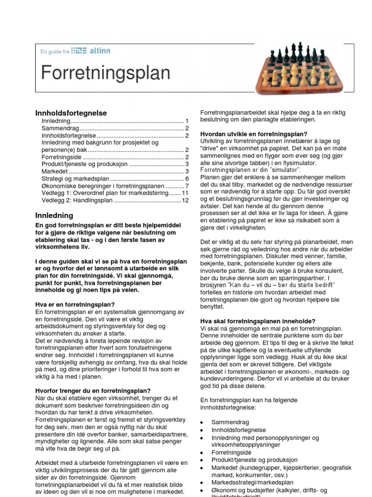 Forretningsplan | PDF