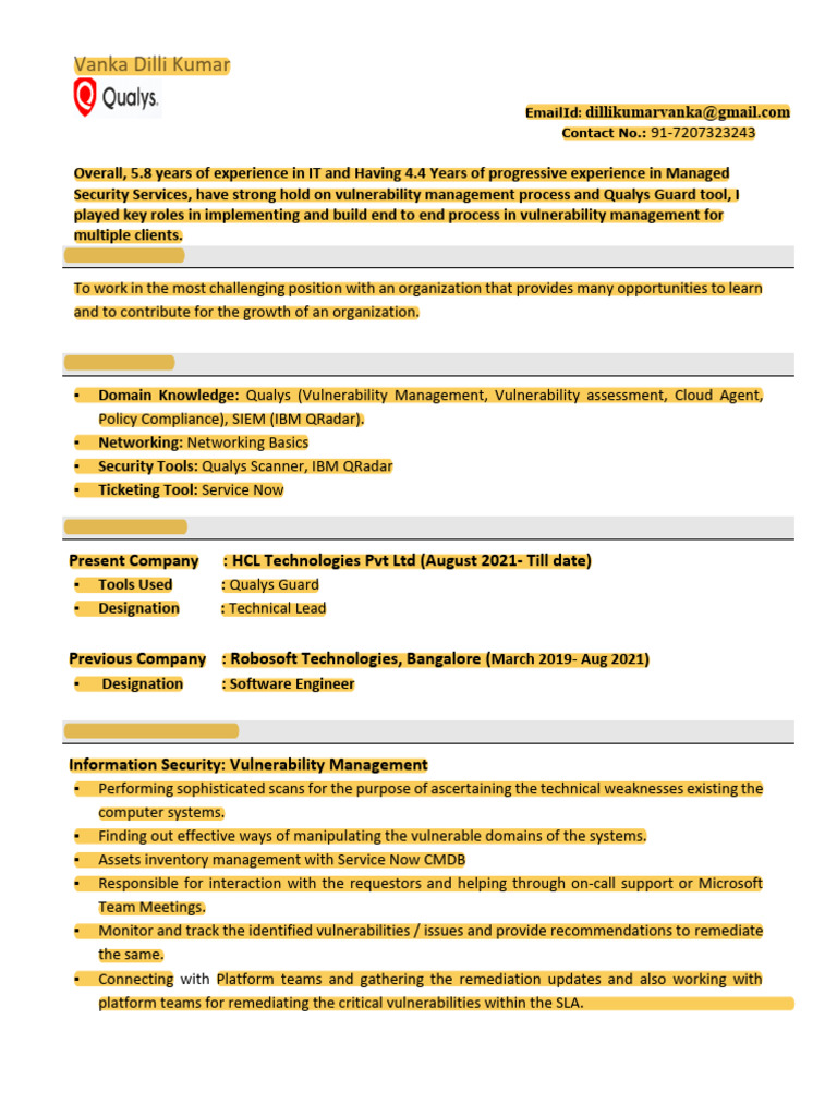 Dilli_kumar_VMVA_Resume | PDF | Computer Security | Information Security
