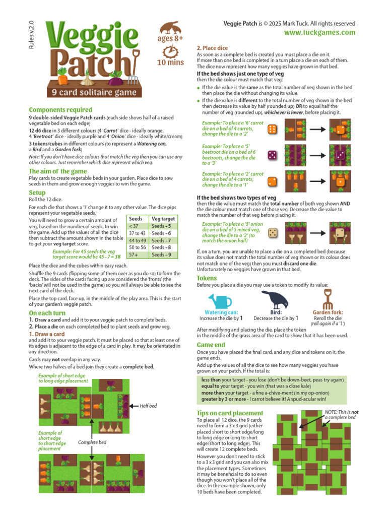 Veggie Patch v2 | PDF | Dice | Vegetables