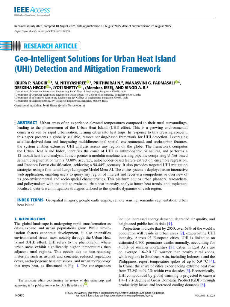 Geo-Intelligent Solutions for Urban Heat Island UHI Detection and ...