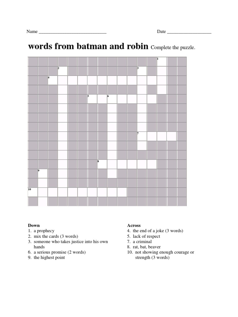 Crossword Puzzle | PDF | Games & Activities | Teaching Methods & Materials