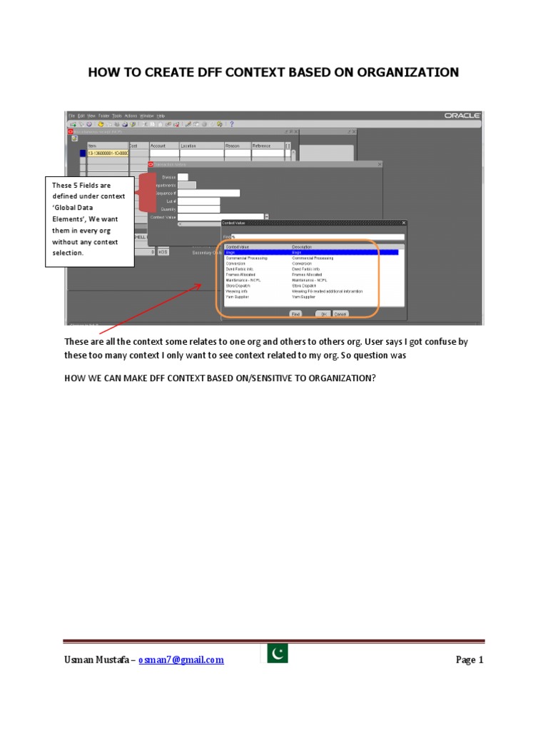 How To Create Dff Context Based On Organization Pdf Computer Data