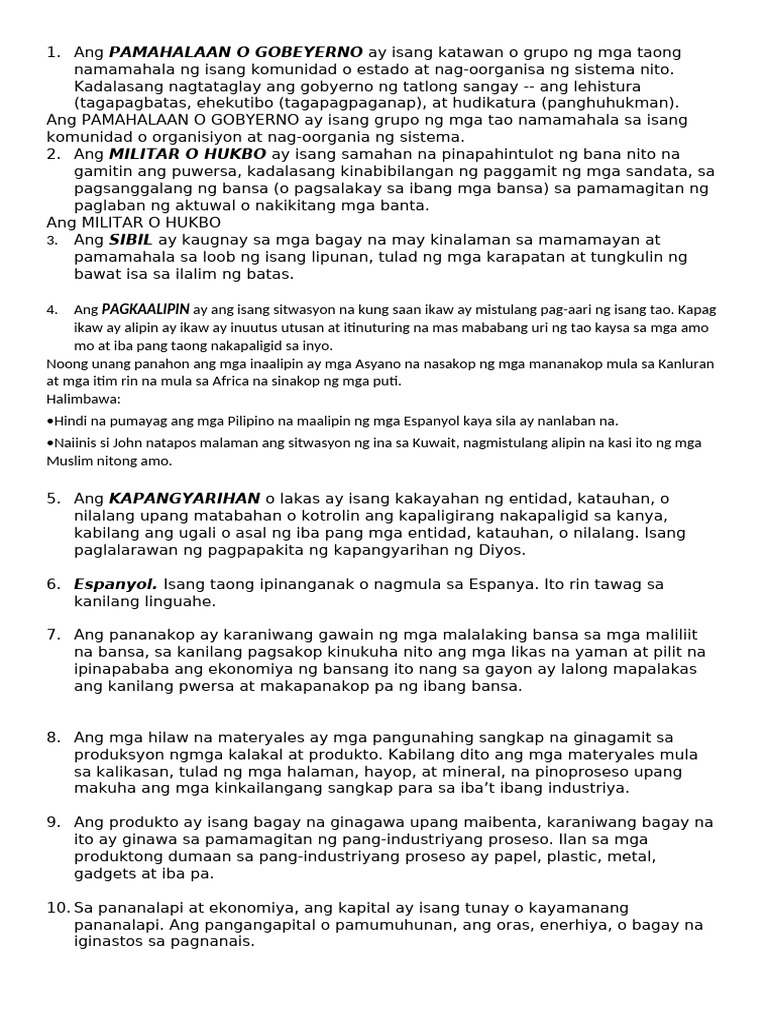 Ang Pamahalaan o Gobeyerno Ay Isang Katawan o Grup | PDF