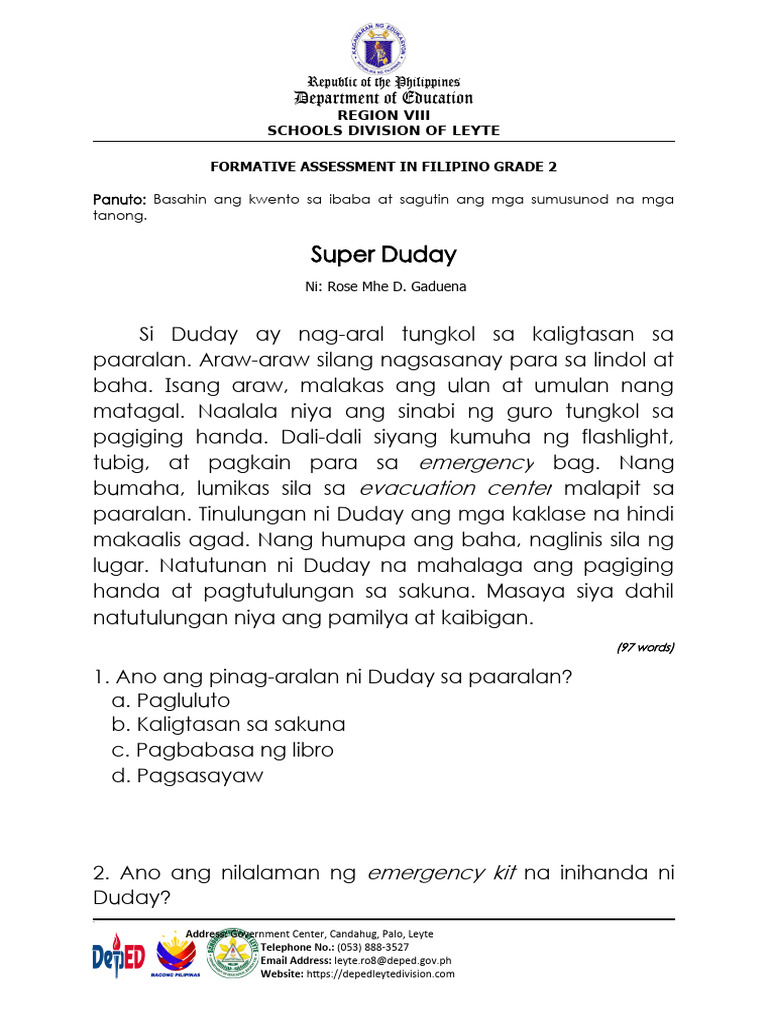 g2 No. 3 Formative Test Rose Mhe Gaduena Output | PDF