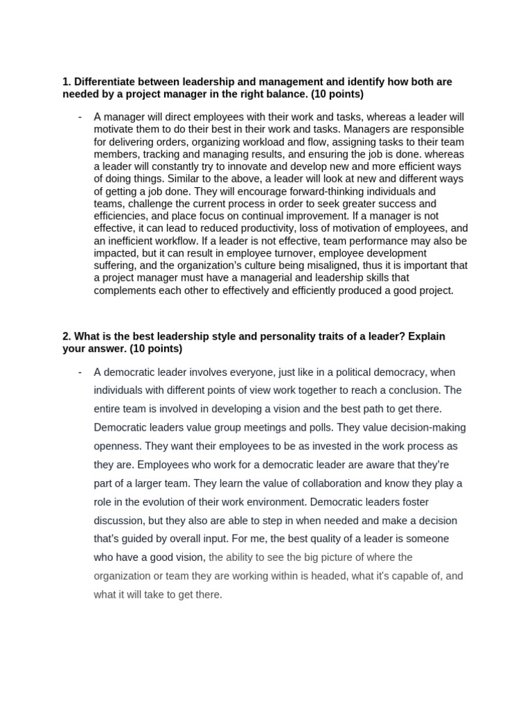 Carag- Projman | PDF | Leadership | Cognition