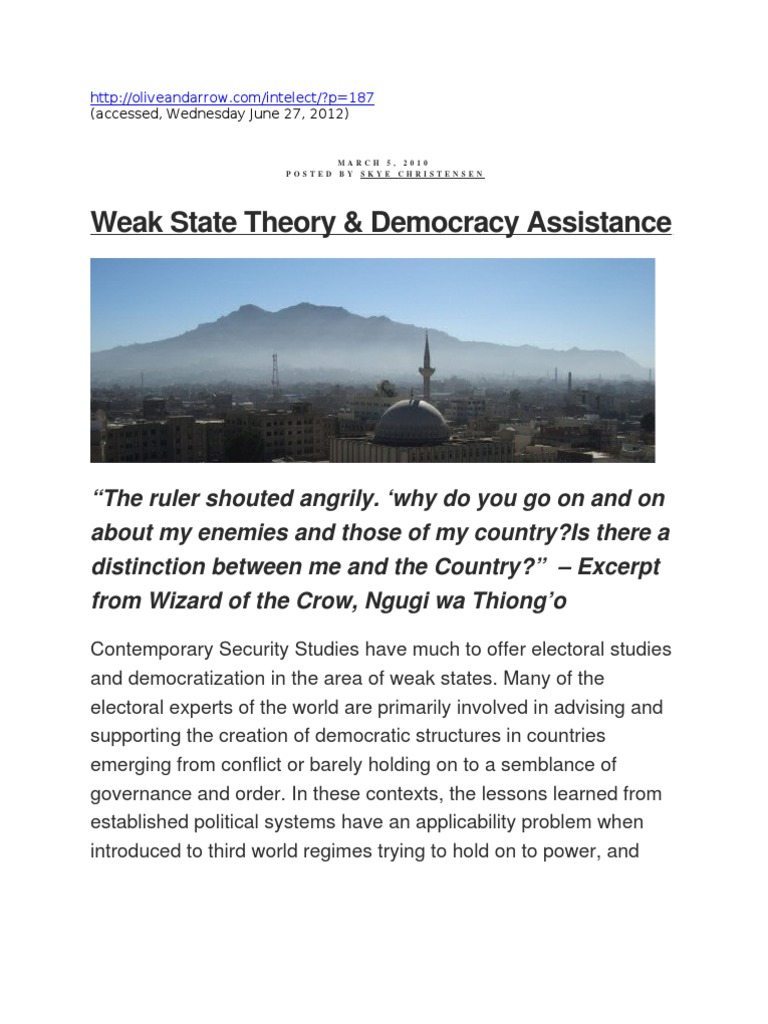 Weak State Theory | PDF | Political Corruption | Democracy