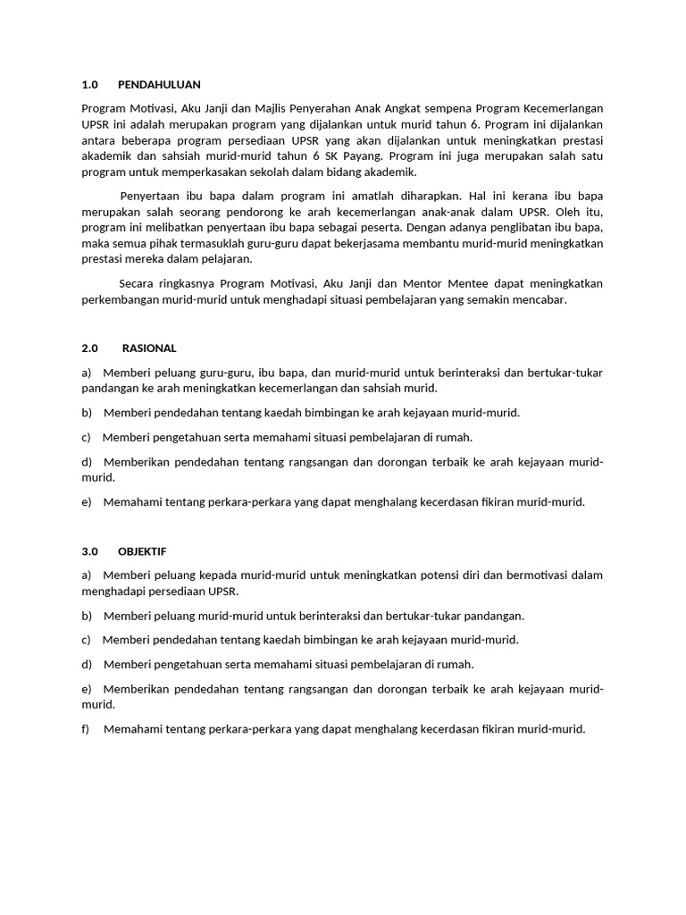 Kertas Kerja Prog Akur Janji | PDF
