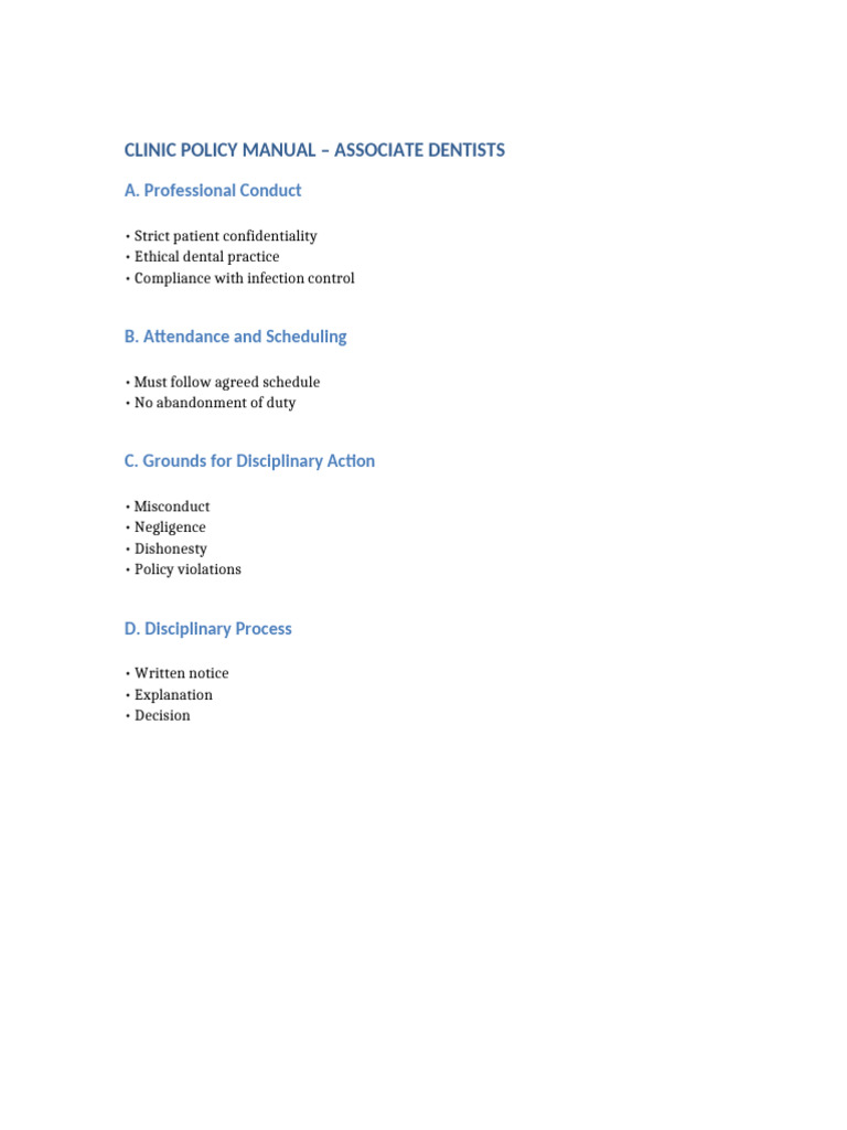 Clinic Policy Manual | PDF