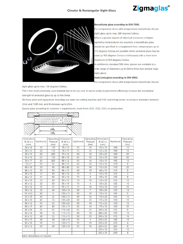 Borosilicate Glass Pressure Design | PDF
