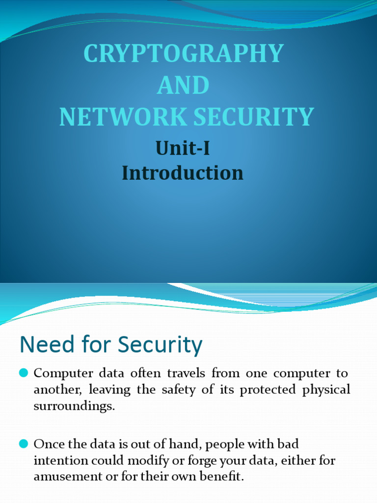 Unit I Introduction | PDF | Security | Computer Security