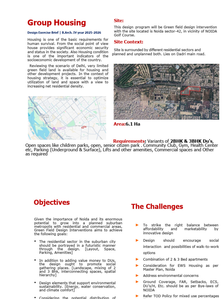 Group Housing Studio Brief 25-26 | PDF | Urban Planning | Sustainability